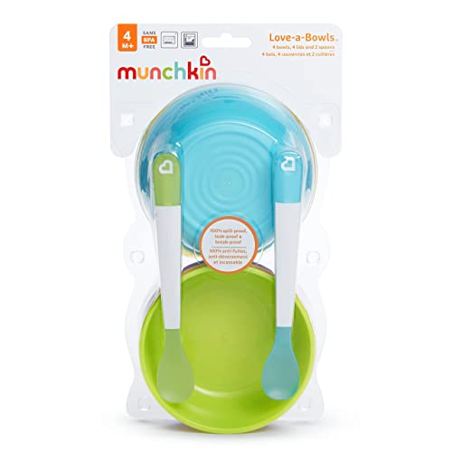 Munchkin Love-a-Bowls 10 Piece Polypropylene Feeding Set, Multicolor