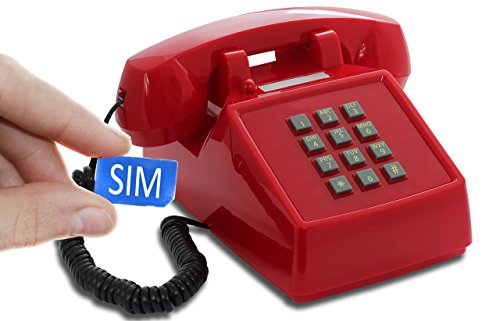 4G Desktop Cellphone/Retro Cell Phone/Push-Button Telephone for 2G, 3G and 4G Networks – The PushMeFon Mobile 4G by Opis Technology in Red