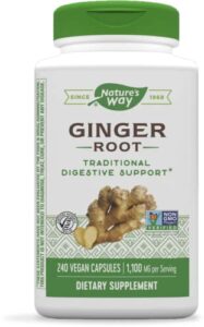 nature’s way ginger root, traditional digestive support*, 1110 mg per serving, non-gmo project verified, 240 capsules