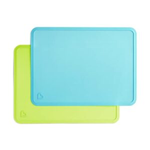 munchkin® spotless™ silicone placemats for kids, 2 pack, blue/green