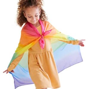 Sarah's Silks Enchanted Playsilk | 100% Silk Sensory Toys for Toddlers | Square Scarves, Montessori and Waldorf Toys for Pretend Play - Rainbow