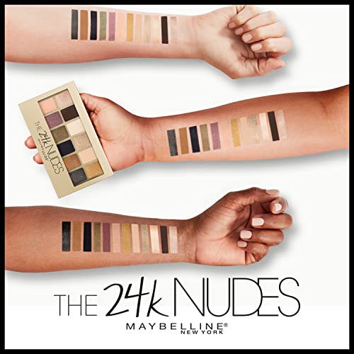 Maybelline New York The 24K Nudes Gold Eyeshadow Palette, 12 Shades