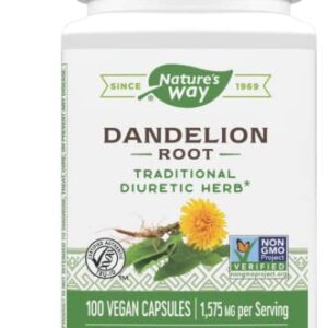 Nature's Way Dandelion Root, 1,575 mg per serving, Non-GMO, Gluten Free, Vegetarian, 100 Capsules