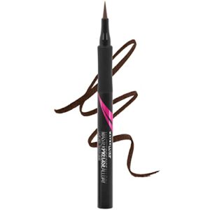 maybelline eyestudio master precise all day waterproof liquid eyeliner makeup, forest brown, 1 count