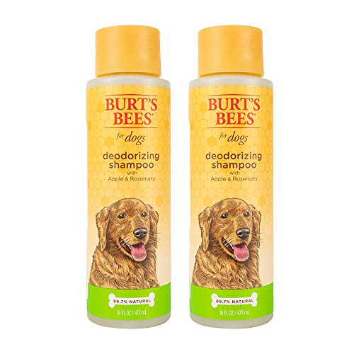 Burt's Bees for Dogs Deodorizing Dog Shampoo with Apple & Rosemary |Dog Shampoo Combats Odors | Cruelty Free, Sulfate & Paraben Free, pH Balanced for Dogs - Made in USA, 16 oz - 2 Pack