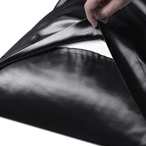 BEDELITE Satin Silk Body Pillow Pillowcase for Hair and Skin, Premium and Silky Black Long Body Pillow Case Cover 20x54 with Envelope Closure