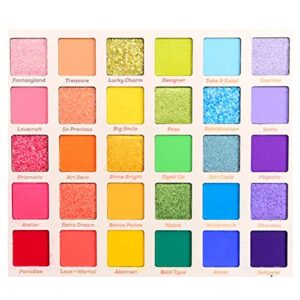 colourpop fade into hue eyeshadow palette matte metallic semi-sparkle glitter rainbow super-pigmented color