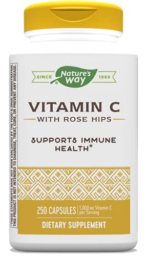 Nature’s Way Vitamin C with Rose Hips Immune Health* 1000 mg Vitamin C per Serving 250 Capsules