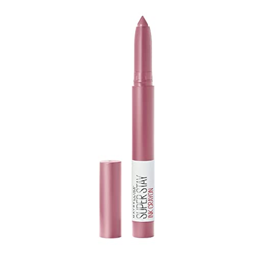 Maybelline Super Stay Ink Crayon Lipstick Makeup, Precision Tip Matte Lip Crayon with Built-in Sharpener, Longwear Up To 8Hrs, Seek Adventure, Warm Pink, 1 Count