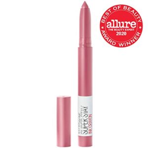 Maybelline Super Stay Ink Crayon Lipstick Makeup, Precision Tip Matte Lip Crayon with Built-in Sharpener, Longwear Up To 8Hrs, Seek Adventure, Warm Pink, 1 Count