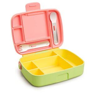 munchkin® lunch™ bento box for kids, includes utensils, yellow