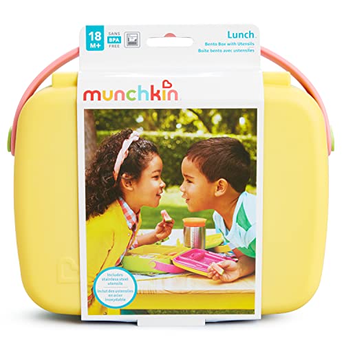 Munchkin® Lunch™ Bento Box for Kids, Includes Utensils, Yellow