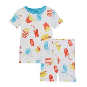 burt’s bees baby baby boys’ pajamas, tee and pant 2-piece pj set, 100% organic cotton, boardwalk treats