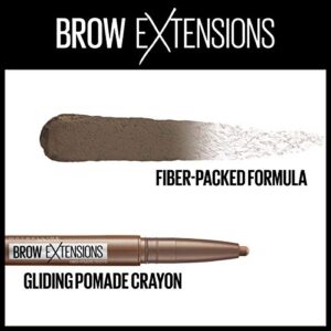 Maybelline Brow Extensions Fiber Pomade Crayon Eyebrow Makeup, Soft Brown, 1 Count