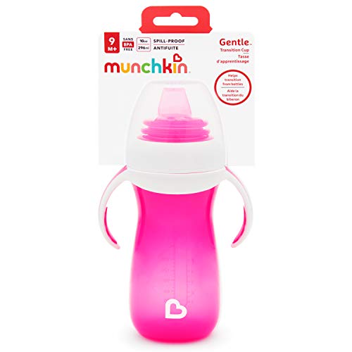 Munchkin® Gentle™ Transition Sippy Cup with Trainer Handles, 10 Ounce, Pink