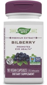 nature’s way bilberry extract for eyes with black elderberry*, eye health supplement for adults*, 90 capsules