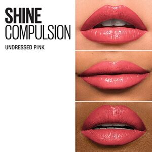 Maybelline New York Color Sensational Shine Compulsion Lipstick Makeup, Undressed Pink, 0.1 Ounce