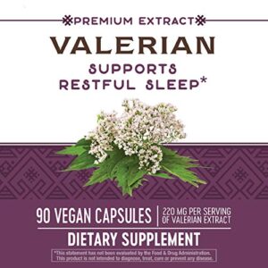 Nature's Way Valerian, Non-GMO, Gluten Free, 220 mg per serving, 90 Capsules