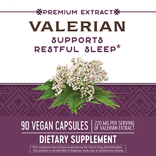 Nature's Way Valerian, Non-GMO, Gluten Free, 220 mg per serving, 90 Capsules