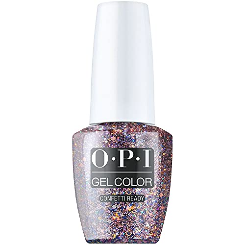 OPI GelColor, Confetti Ready, Glitter Gel Nail Polish, Holiday'21 Celebration Collection, 0.5 fl. oz.