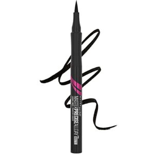 maybelline eyestudio master precise all day waterproof liquid eyeliner makeup, matte black, 1 count