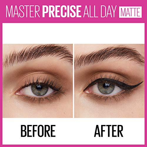 Maybelline Eyestudio Master Precise All Day Waterproof Liquid Eyeliner Makeup, Matte Black, 1 Count