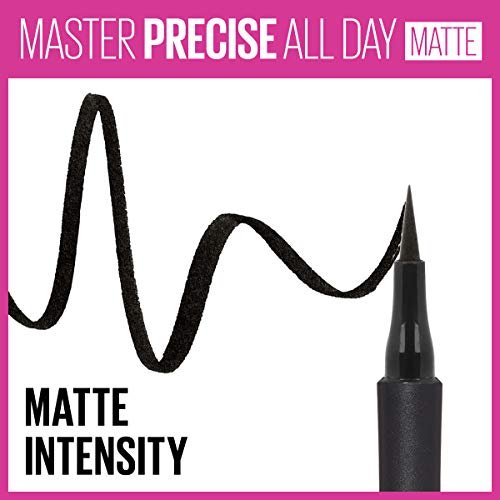 Maybelline Eyestudio Master Precise All Day Waterproof Liquid Eyeliner Makeup, Matte Black, 1 Count