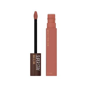 maybelline new york superstay matte ink liquid lipstick, coffee edition, hazelnut hypnotizer, 0.17 ounce