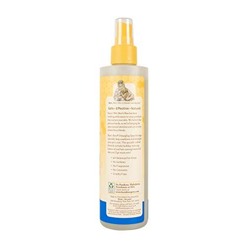 Burt's Bees for Dogs Natural Detangling Spray With Lemon and Linseed | Dog and Puppy Fur Detangler Spray to Comb Through Knots, Mats, and Tangles- Made in the USA, 10 Ounces