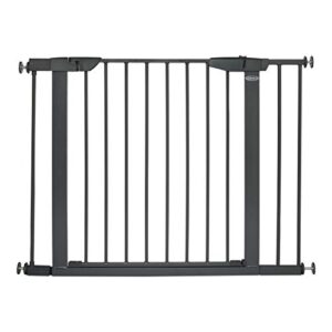 Graco BabySteps Walk-Thru Metal Safety Gate (Gray) - Pressure-Mounted Baby Gate for Doorway, Expands from 29.5-40.5 Inches, 29.5 Inches Tall, Includes 3 Extensions, Perfect for Children, Pet-Friendly