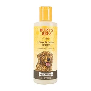 burt’s bees for pets for dogs all-natural paw & nose lotion with rosemary & olive oil | for all dogs and puppies, 4oz | best treatment for all dogs and puppies with dry nose and paws