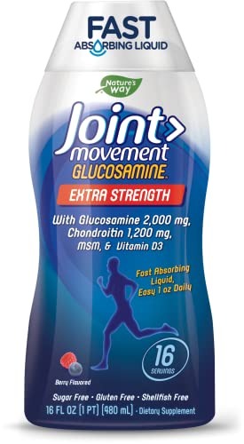 Nature's Way Joint Movement Glucosamine Fast Absorbing Liquid, 16 Day Supply, 16 Oz, Berry Flavor