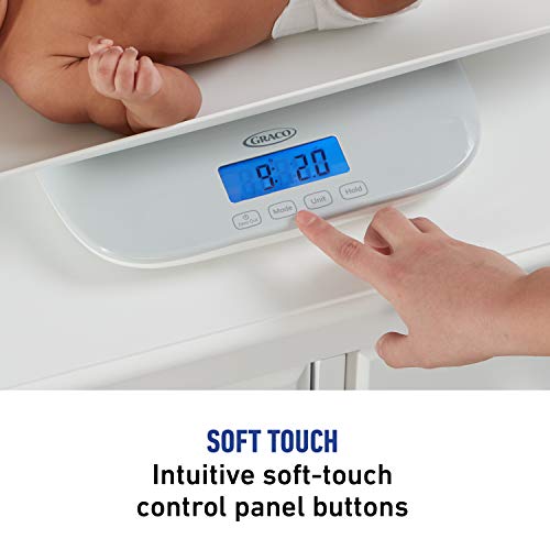 Graco Digital LCD Infant to Toddler to Big Kid Multifunction Baby Weight Scale, 3 Weighing Modes, Removable Tray, Downloadable Growth Chart, 220 Lb Capacity