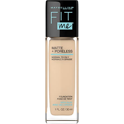 Maybelline New York Fit Me Matte Plus Poreless Foundation, Light Beige, 1 Fluid Ounce