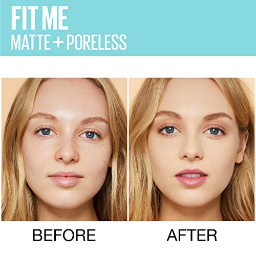 Maybelline New York Fit Me Matte Plus Poreless Foundation, Light Beige, 1 Fluid Ounce