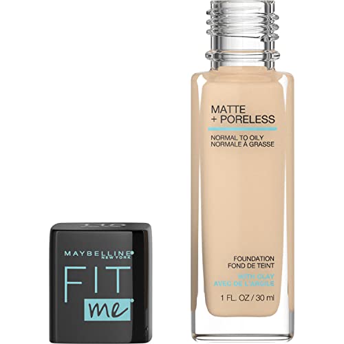 Maybelline New York Fit Me Matte Plus Poreless Foundation, Light Beige, 1 Fluid Ounce