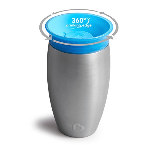 Munchkin® Miracle® Stainless Steel 360 Toddler Sippy Cup, 10 Ounce, Blue