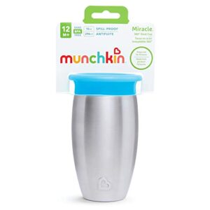 Munchkin® Miracle® Stainless Steel 360 Toddler Sippy Cup, 10 Ounce, Blue