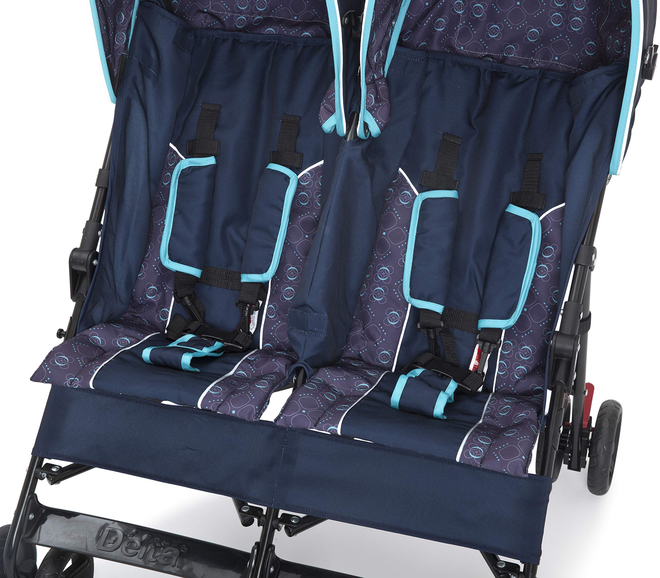 Delta Children LX Side by Side Stroller - with Recline, Storage & Compact Fold, Night Sky