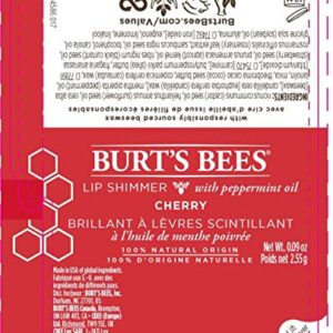 Burt's Bees 100% Natural Moisturizing Lip Shimmer, Cherry - 1 Tube