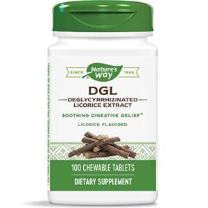 nature’s way dgl 3:1 (deglycyrrhizinated licorice) digestive relief original 100 chewables