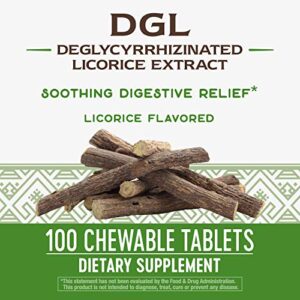 Nature's Way DGL 3:1 (Deglycyrrhizinated Licorice) Digestive Relief Original 100 Chewables