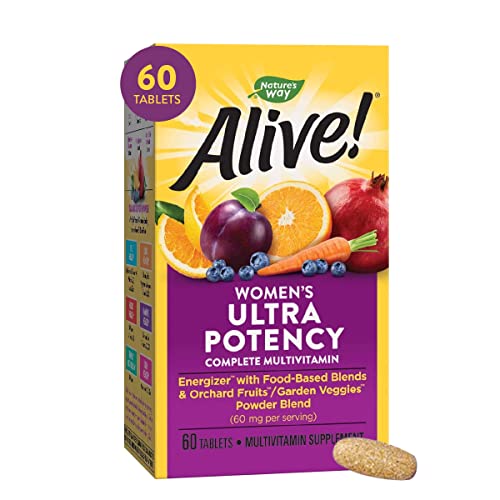 Nature’s Way Alive! Women’s Ultra Potency Complete Multivitamin, High Potency B-Vitamins, Energy Metabolism*, 60 Tablets