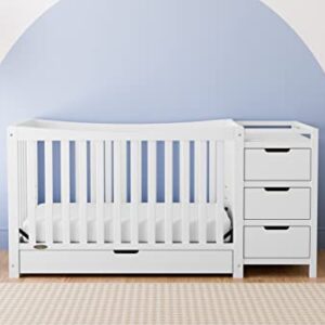 Graco Remi 4-in-1 Convertible Crib & Changer with Drawer - White