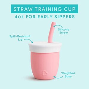 Munchkin® C’est Silicone! Open Training Cup with Straw for Babies and Toddlers 6 Months+, 4 Ounce, Coral