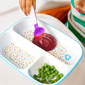 Munchkin® Splash™ Toddler Feeding Supplies Set, Includes Divided Plate, Bowl and Open Cup, Blue Sprinkles