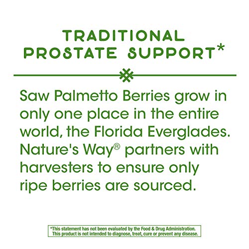 Nature's Way Saw Palmetto Berries; 585 mg; Non-GMO Project Verified; TRU-ID Certified; 180 Vcaps