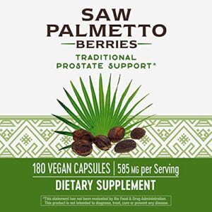 Nature's Way Saw Palmetto Berries; 585 mg; Non-GMO Project Verified; TRU-ID Certified; 180 Vcaps