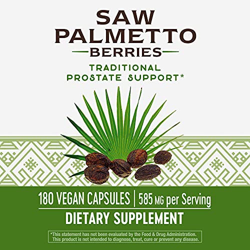 Nature's Way Saw Palmetto Berries; 585 mg; Non-GMO Project Verified; TRU-ID Certified; 180 Vcaps