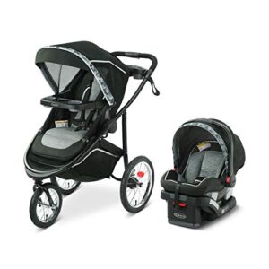 graco modes jogger 2.0 travel system | includes jogging stroller and snugride snuglock 35 lx infant car seat, zion